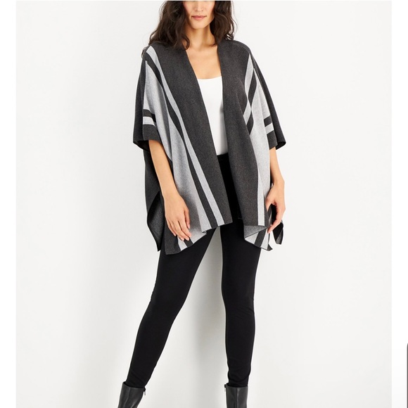 Alfani | Jackets & Coats | Nwt Alfani Womens Striped Cape Poncho ...